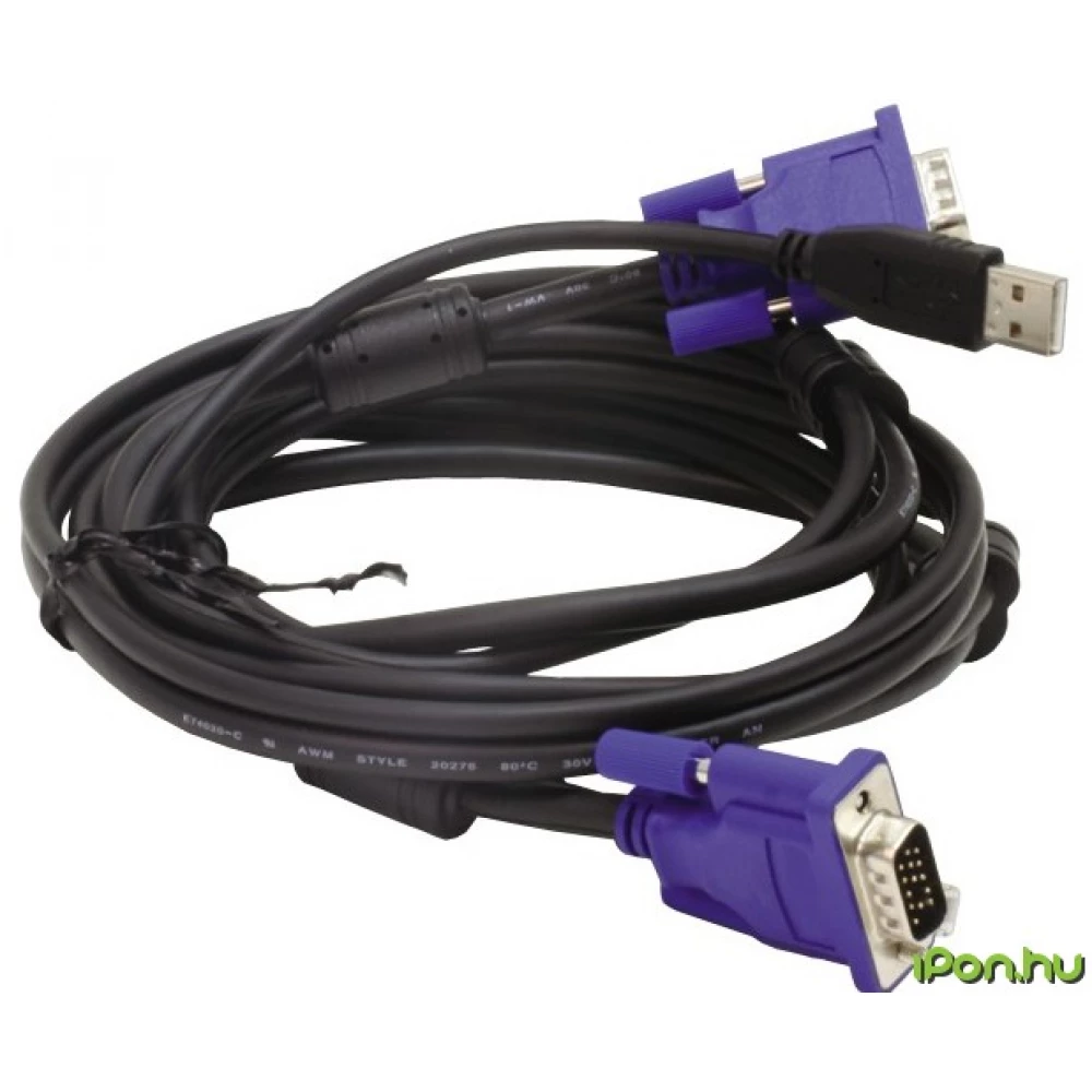 D-LINK VGA/D-Sub + USB Összekötő Fekete 1.8m DKVM-CU - iPon.hu