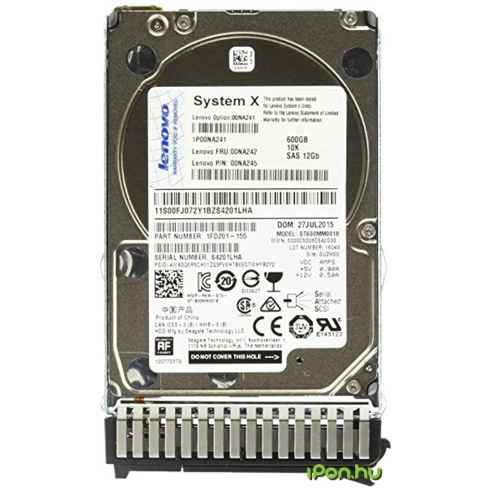 LENOVO 600GB 10000rpm SAS 2.5" 7XB7A00025 - iPon.hu
