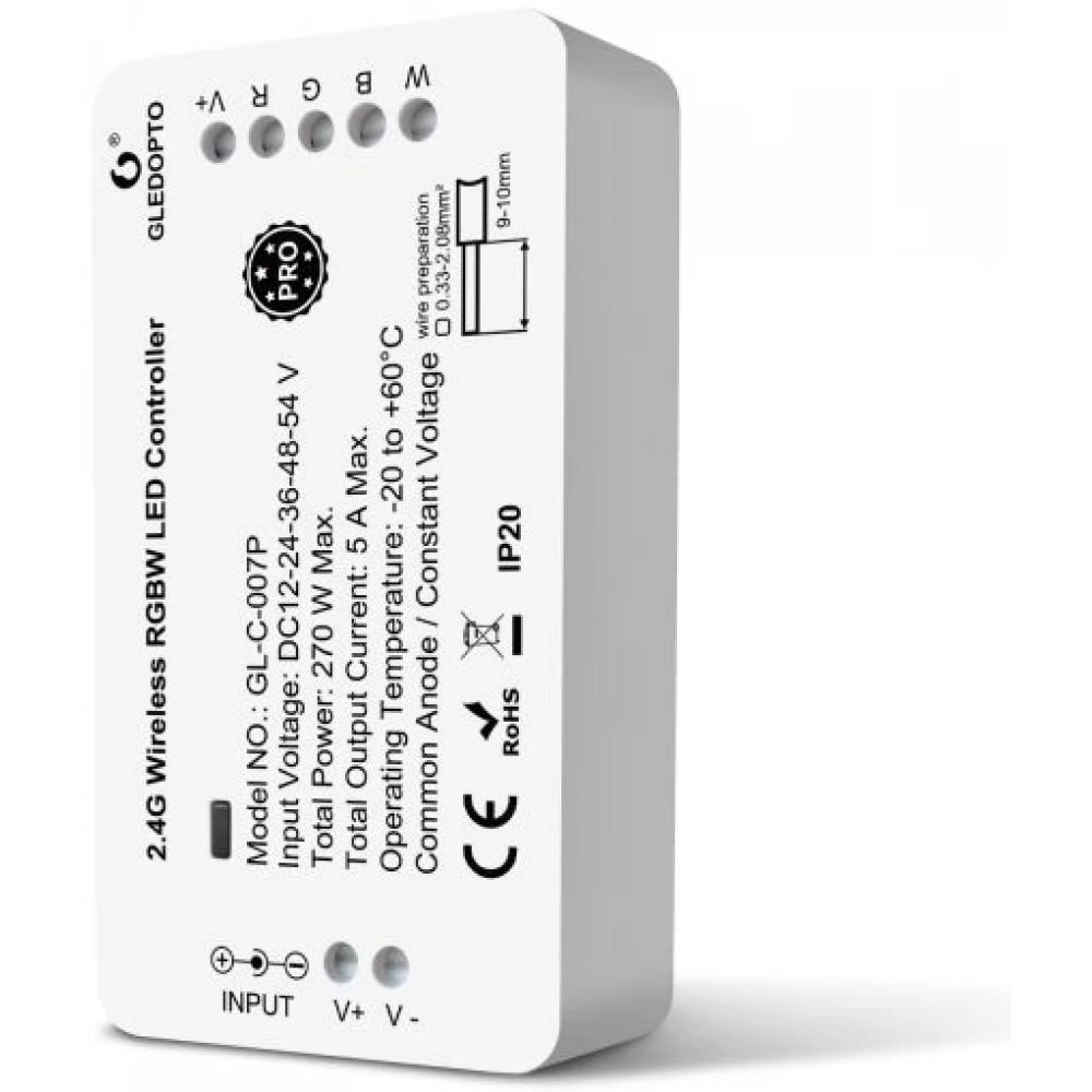 GLEDOPTO GLE-REL-C007P Zigbee Pro RGBW LED vezérlés (Zigbee+RF) - iPon.hu