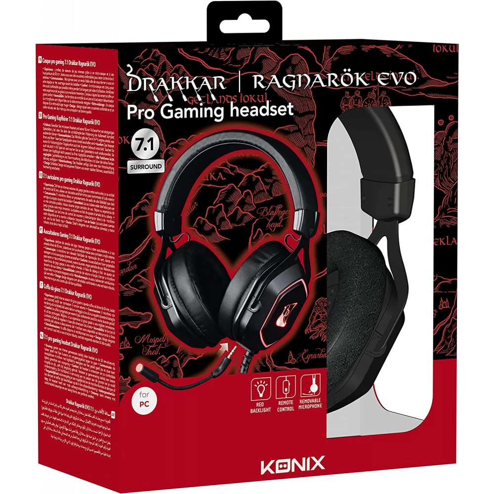 KONIX Drakkar PC Ragnarök Evo Pro 7.1 black - iPoncomp.com