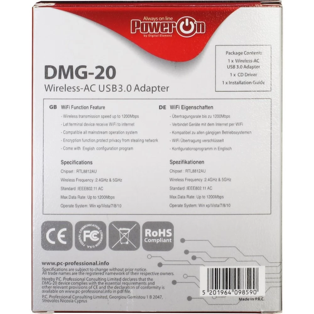 PowerON DMG-20 Wi-Fi 5 USB Adapter - iPon.hu