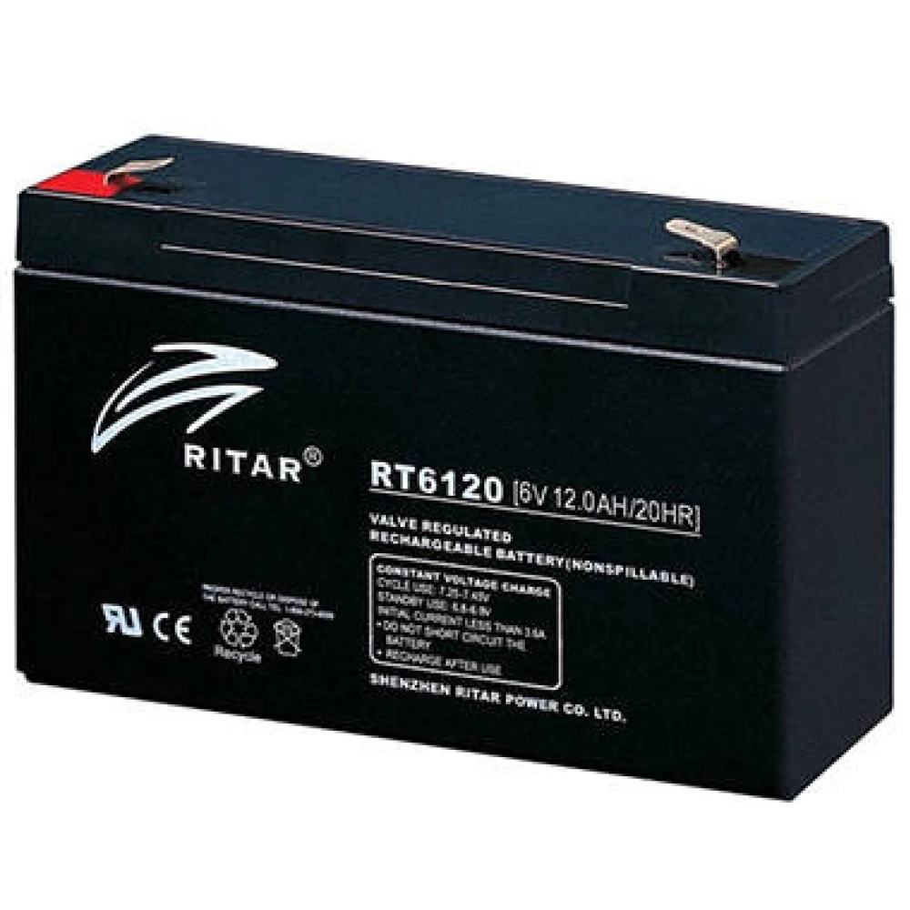 RITAR RT6120 gel rechargeable battery 12Ah 6V - iPoncomp.com