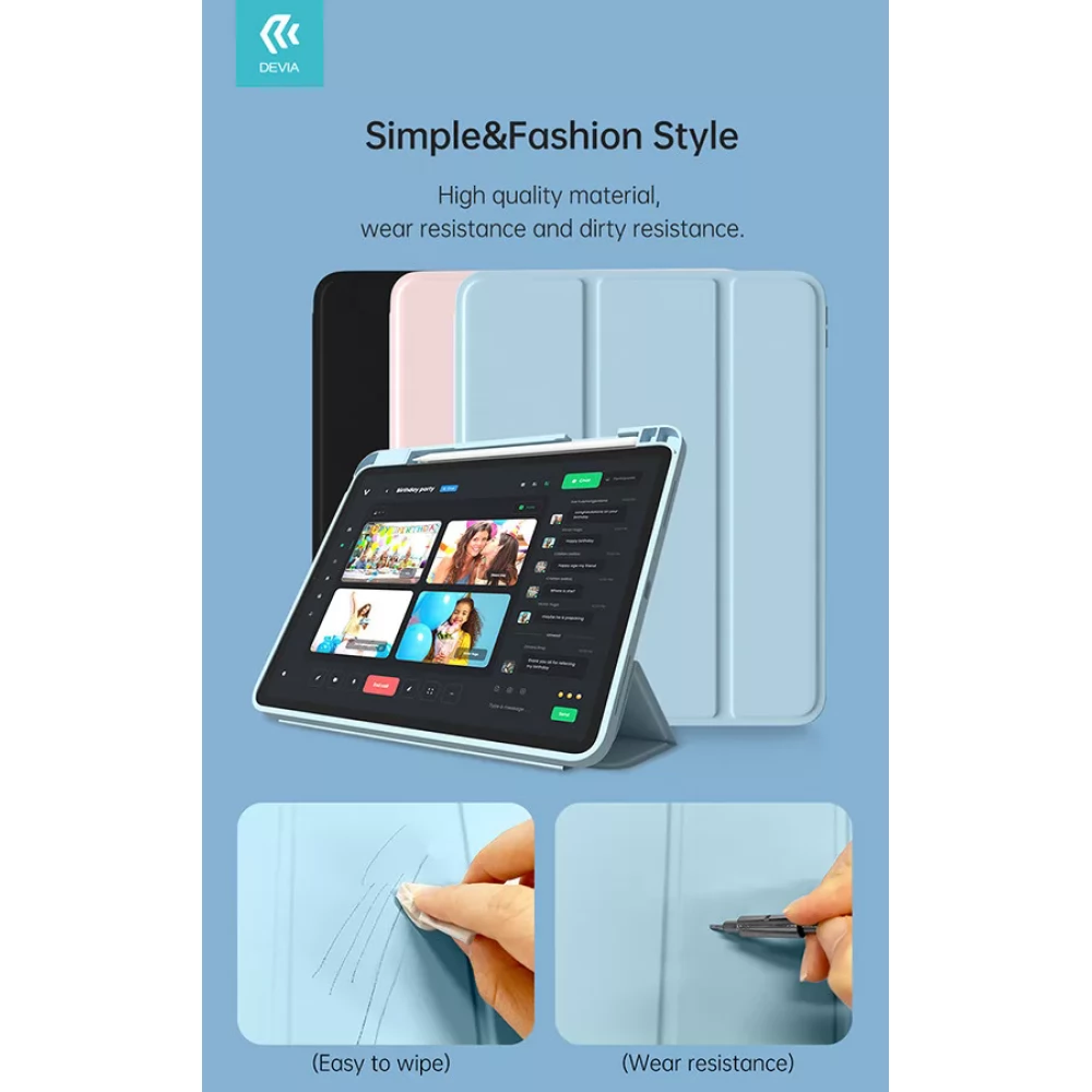 DEVIA Tablet tok (Smart Case) on/off funkcióval Apple Pencil tartóval ...