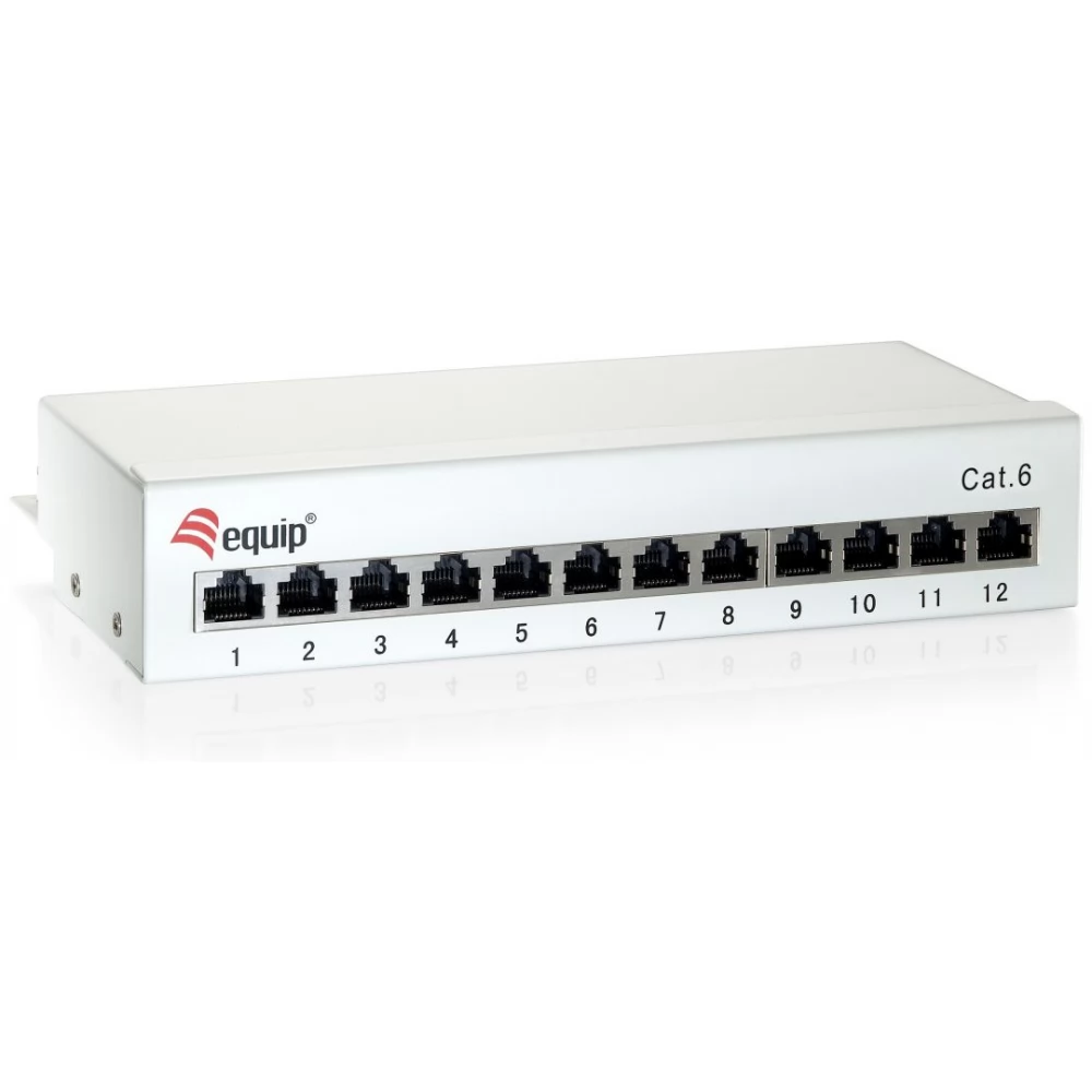 EQUIP Premium 12-Port Cat.6 Desktop Patch Panel Light Grey 227362 ...