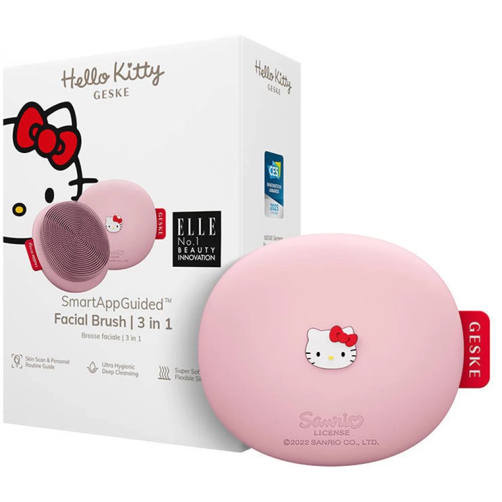 GESKE 3 in 1 Face cleanser brush application Hello Kitty pink ...
