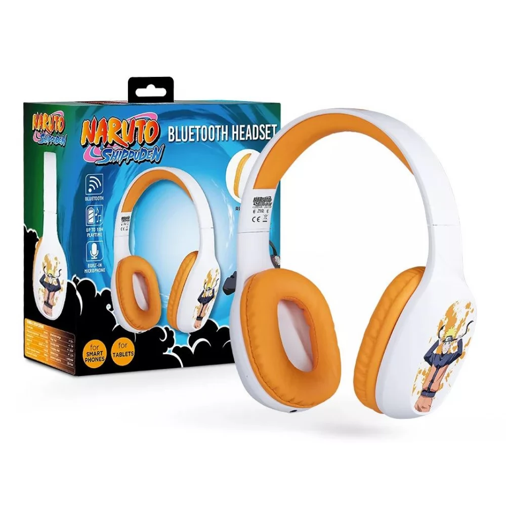 KONIX Naruto Bluetooth headset white-orange - iPoncomp.com