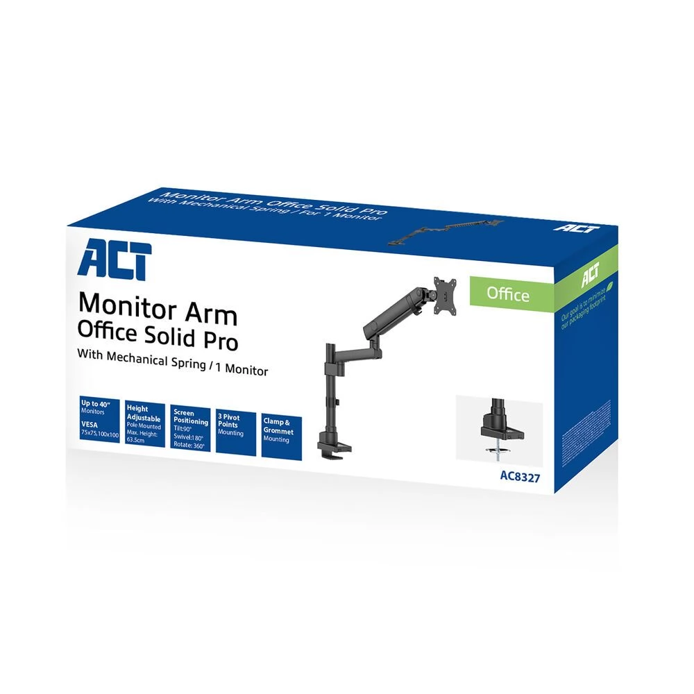 ACT CONNECTIVITY AC8327 Solid Office Pro Single asztali monitor kar 17 ...