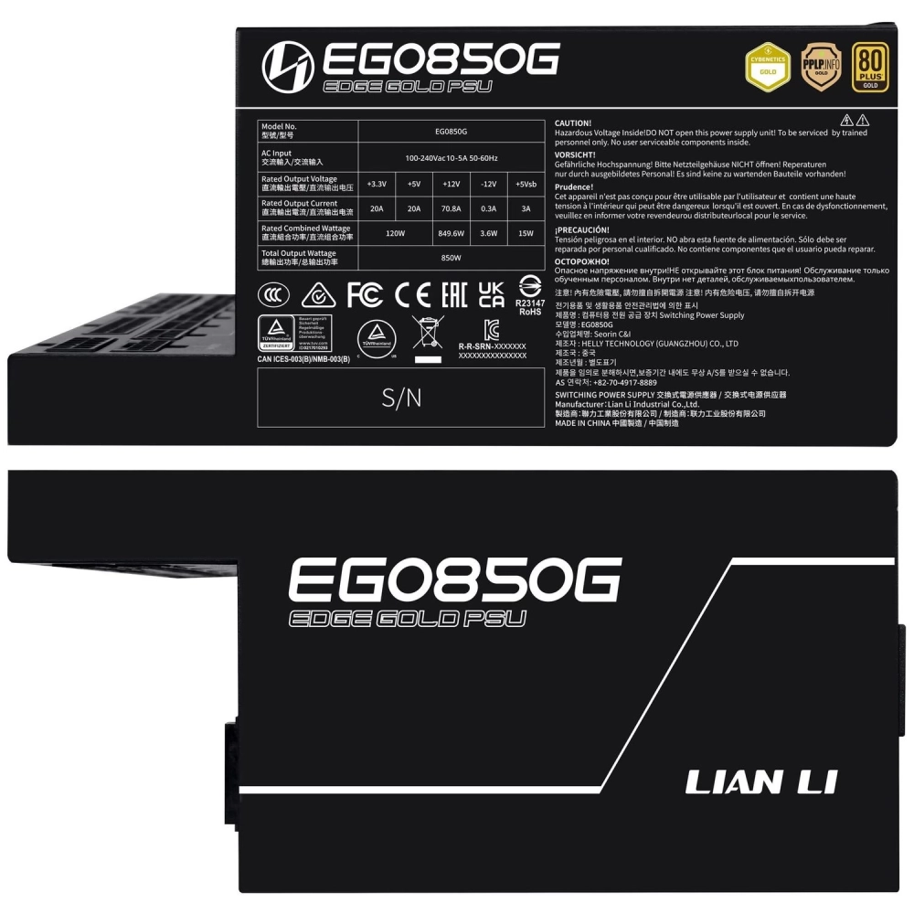 LIAN LI EDGE Modularni 850W 80 Plus Gold napajanje - iPoncomp.hr