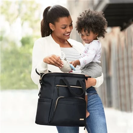 SKIP HOP Mainframe Wide Open backpack pelenkázótáska black - iPoncomp.com