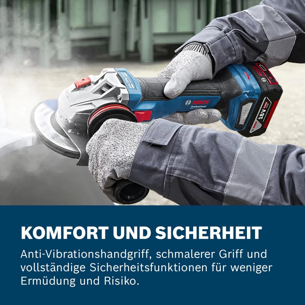 BOSCH GWS 18V-11 S Professional Akkus brus + 2x5.0Ah akku + L-BOXX 136 ...