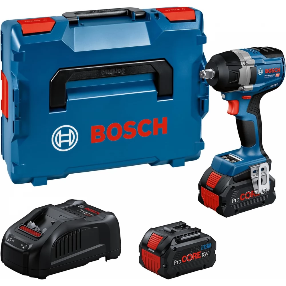 BOSCH GDS 18V-750 C Professional Akkus impact wrench + 2x8.0Ah ProCORE ...
