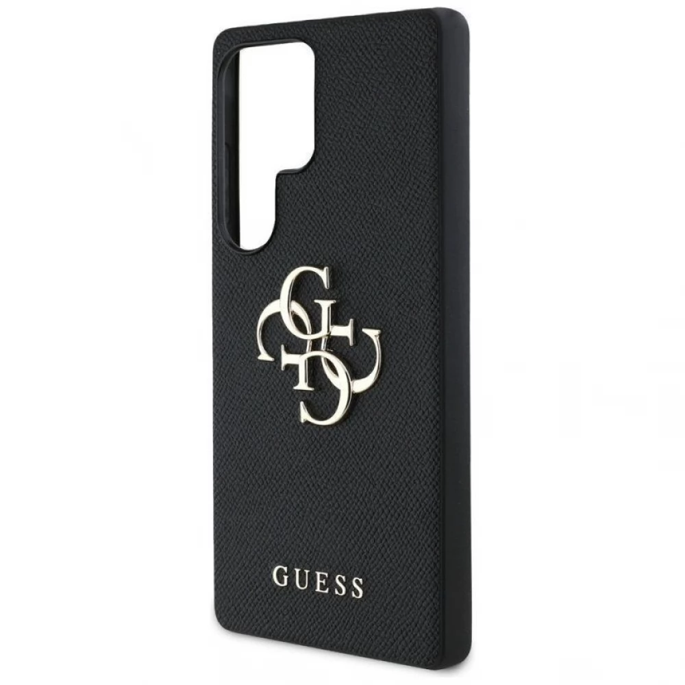 GUESS Grained 4G Metal Logo tok Samsung Galaxy S25 Ultra fekete - iPon.hu