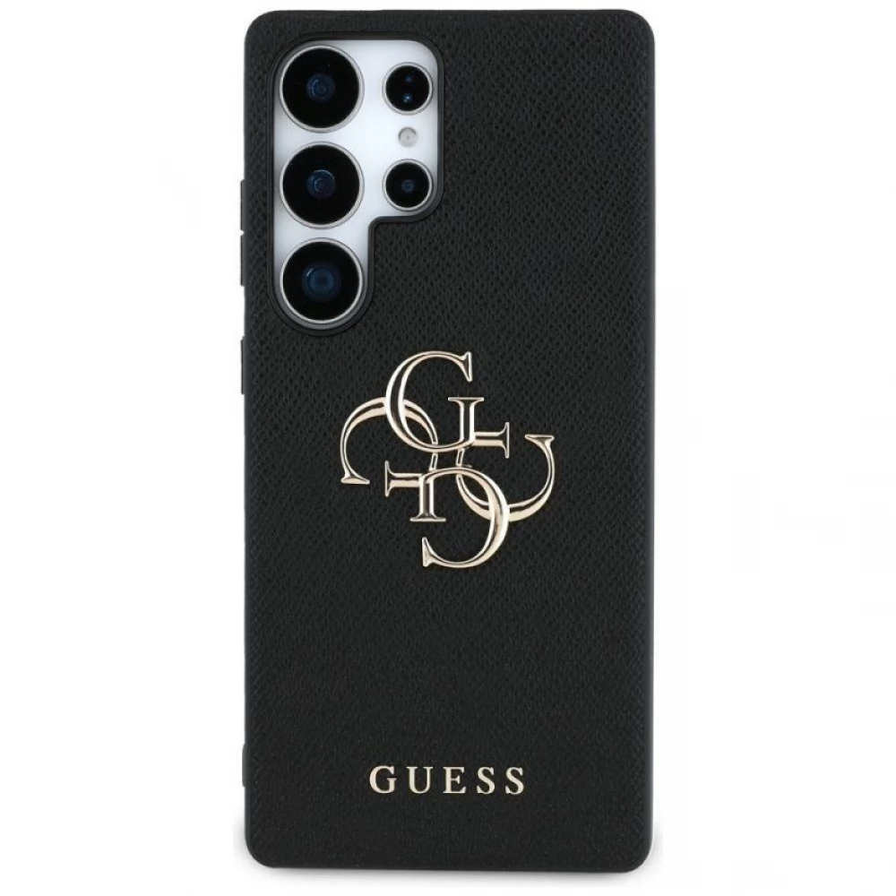 GUESS Grained 4G Metal Logo tok Samsung Galaxy S25 Ultra fekete - iPon.hu