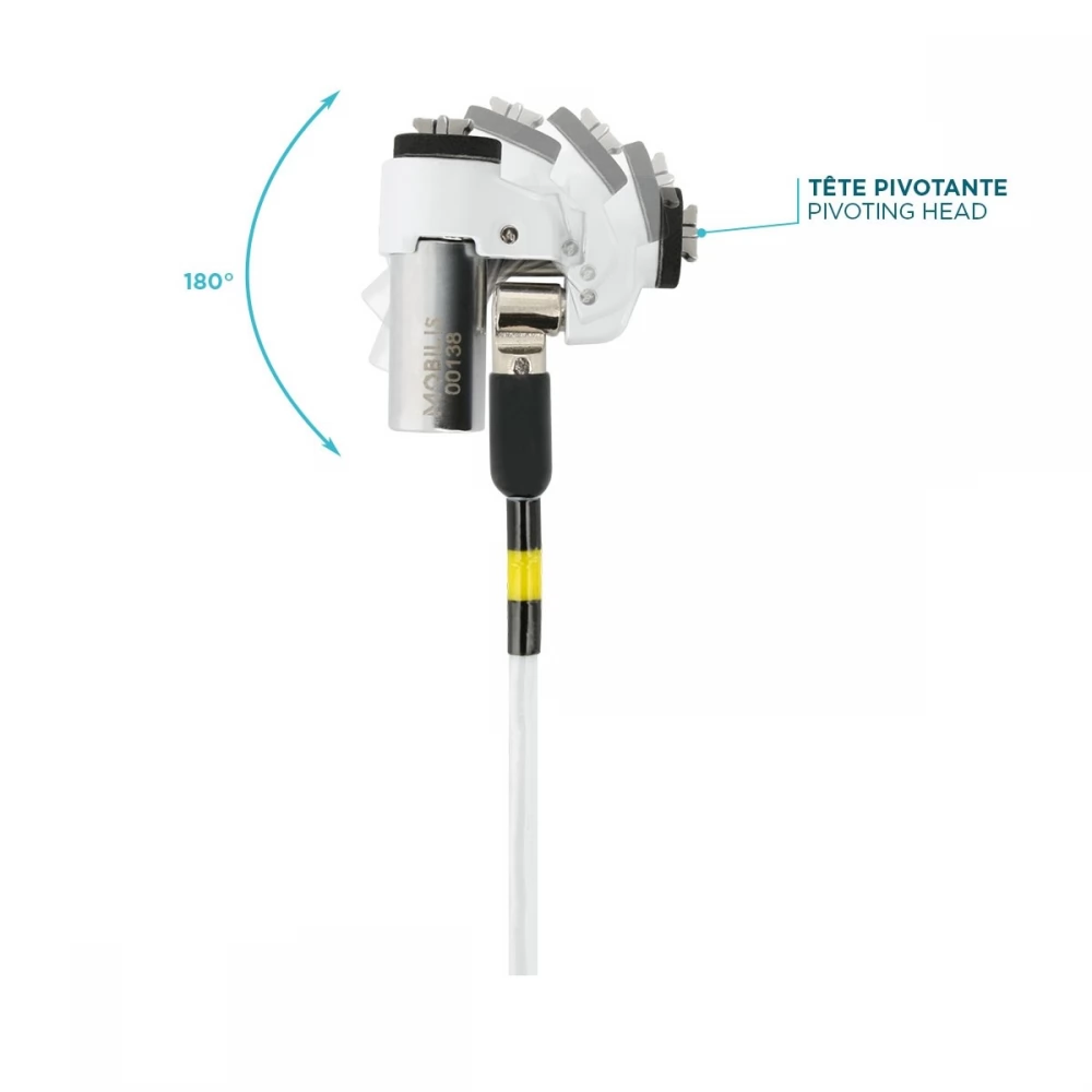 MOBILIS Security cable key lock slim pivoting head in steel T Lock slot ...