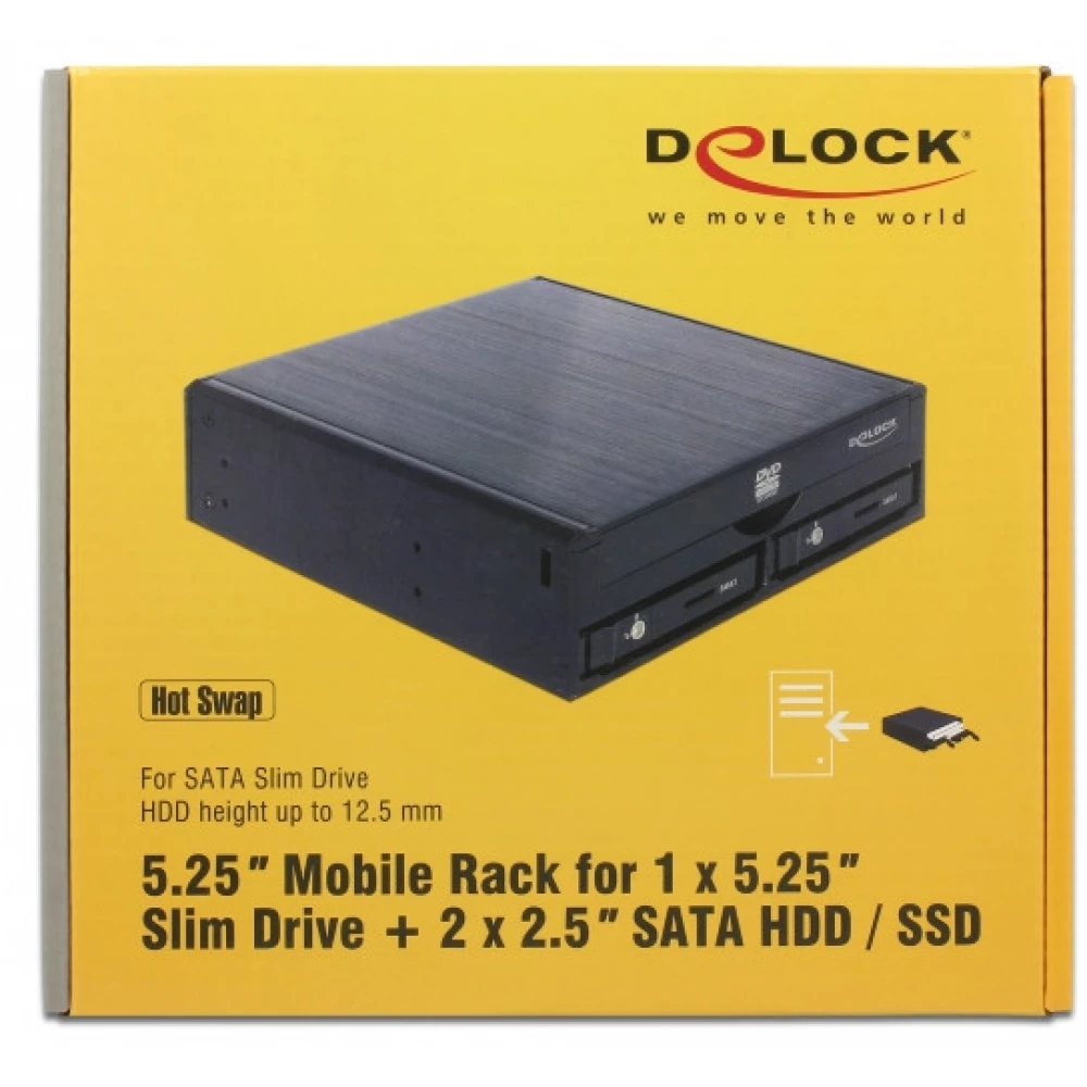 DELOCK 47230 5 25 Mounting Frame Slim 5 25 DVD And 2x 2 5 SATA
