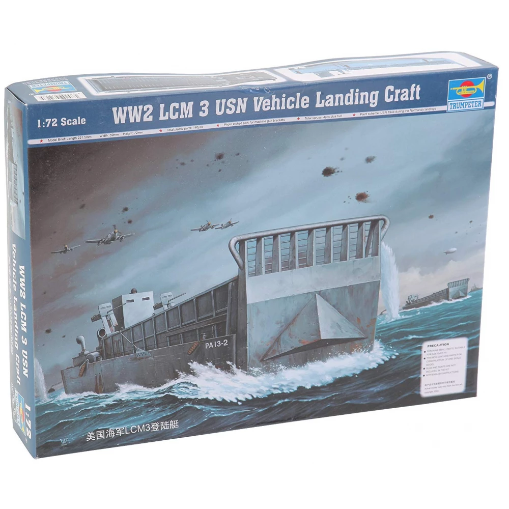 TRUMPETER 1/72 II világháborús USN LCM 3 kétéltű katonai szállító jármű ...