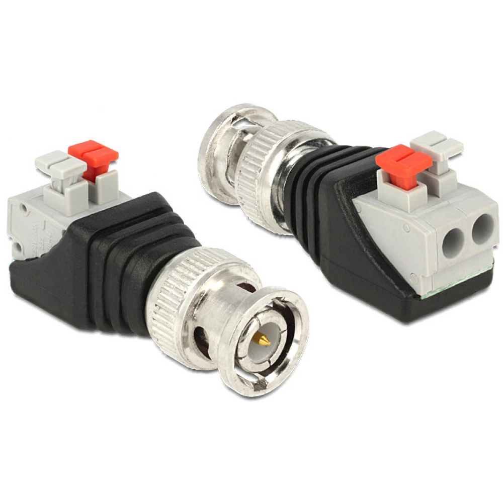 DELOCK BNC male - Terminal Block with push button 2 pin adapter v2 ...