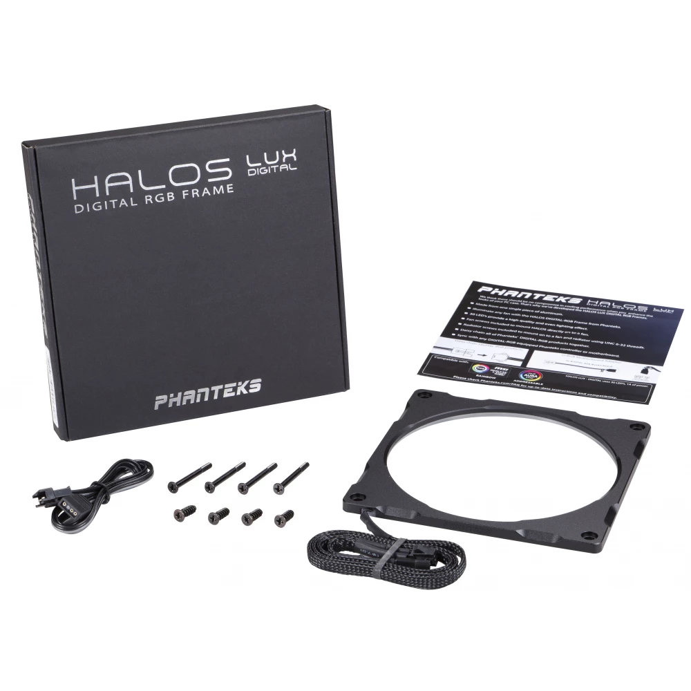 PHANTEKS Halos lux digital RGB Fan Frame 120mm black - iPoncomp.com