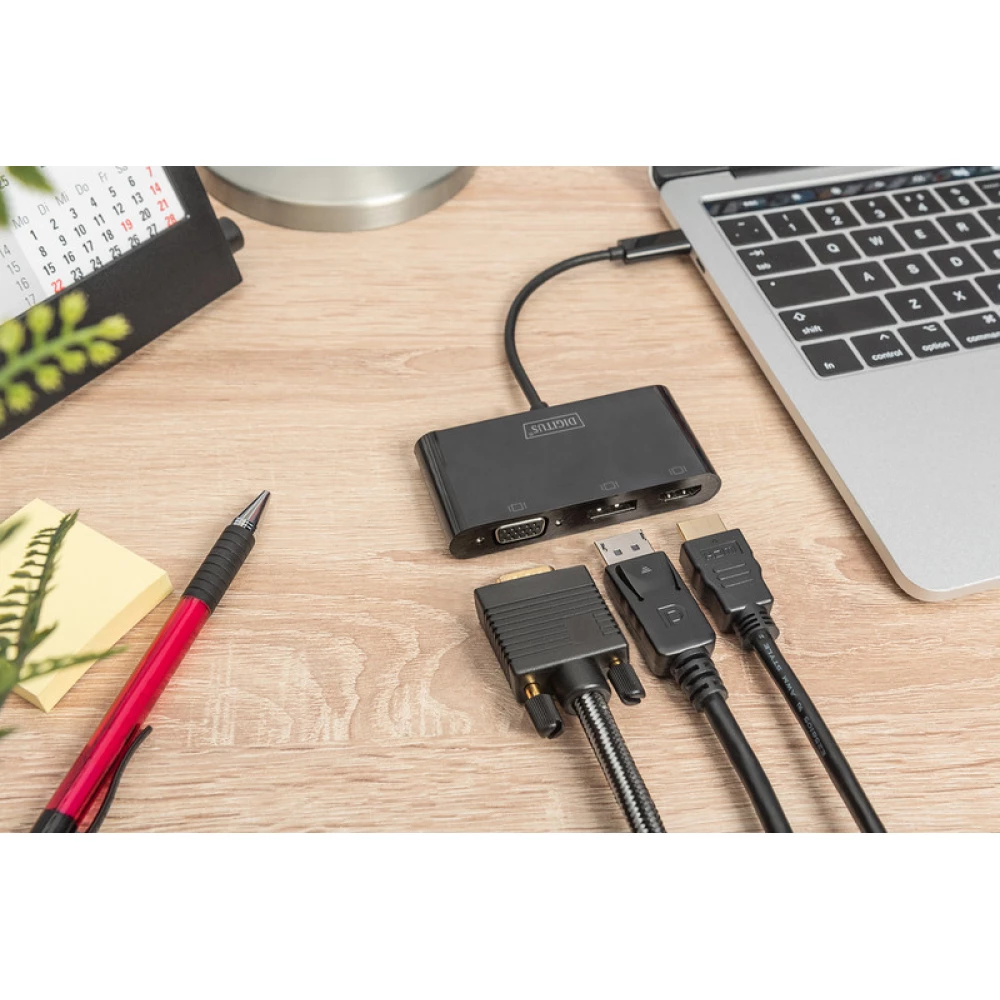 DIGITUS USB-C 3in1 Triple Monitor Adapter (HDMI - DP - VGA) - iPoncomp.com