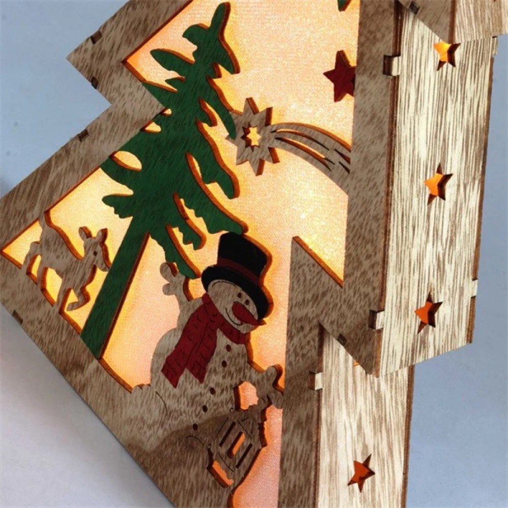 IRIS Pine tree form snowman Pattern / 20x29.5x4.5cm hot / white LED-es ...