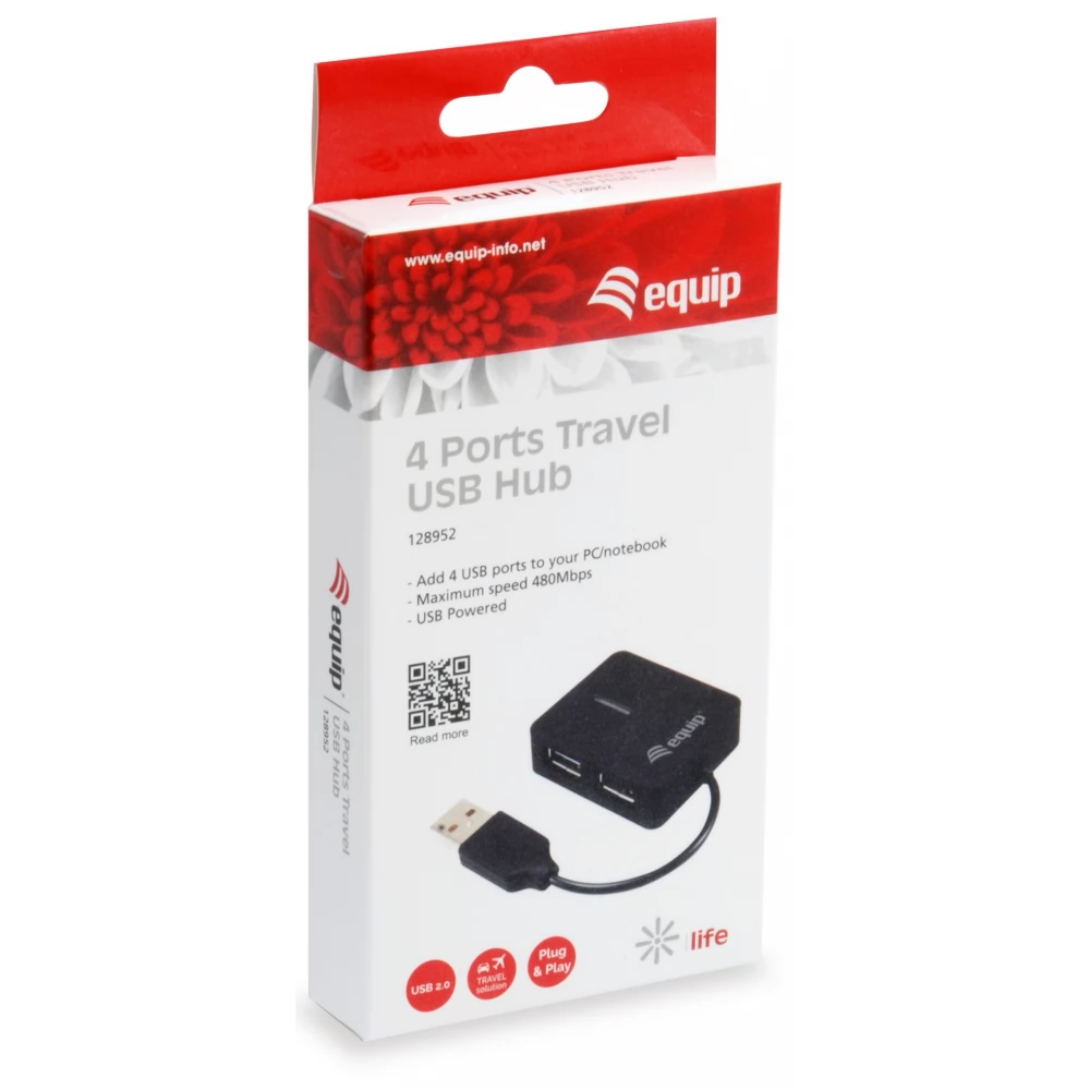 EQUIP 4 Ports Travel USB Hub 128952 - iPon.hu
