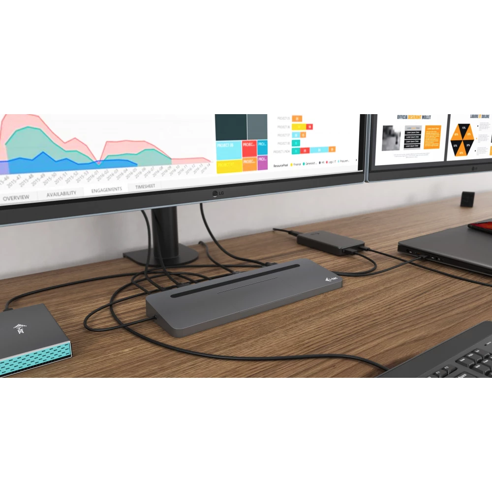 ITEC USB-C Metal Ergonomic 4K 3x Display Docking Station + Power ...