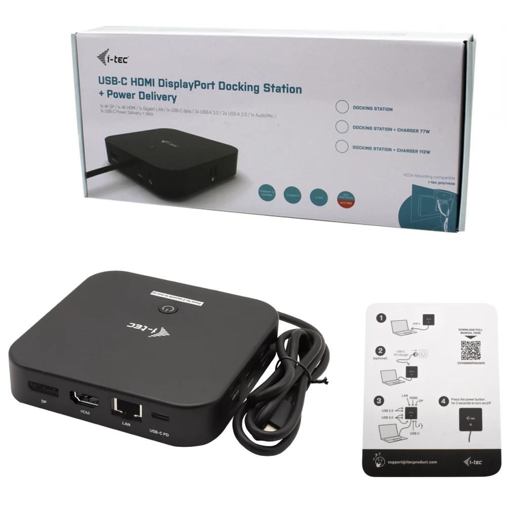 ITEC USB-C HDMI DP Docking Station with Power Delivery 100 W - iPon.hu