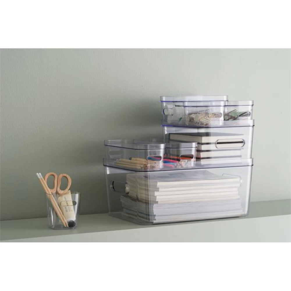 SMARTSTORE Compact Clear Slim Plastic storage box 1.3 liter transparent ...