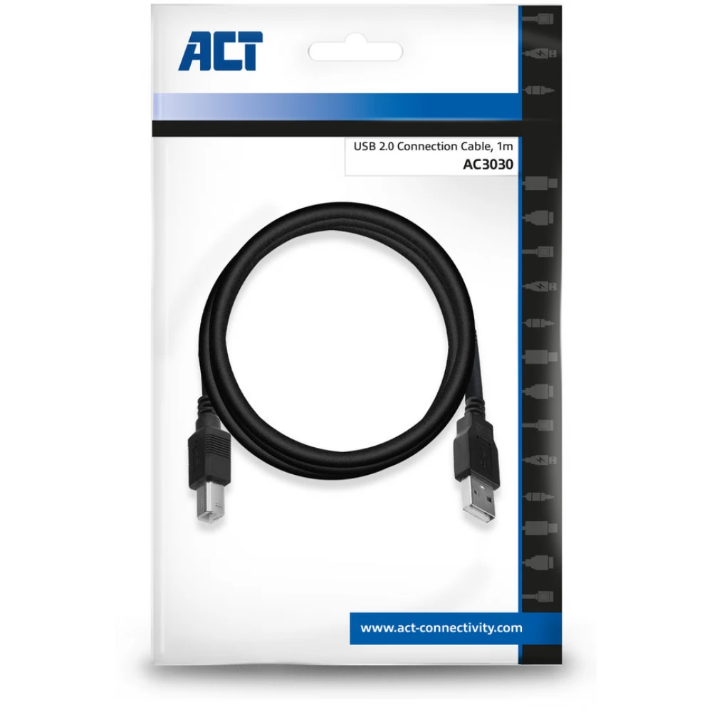 ACT CONNECTIVITY USB Connector Black 1m AC3030 - iPoncomp.com
