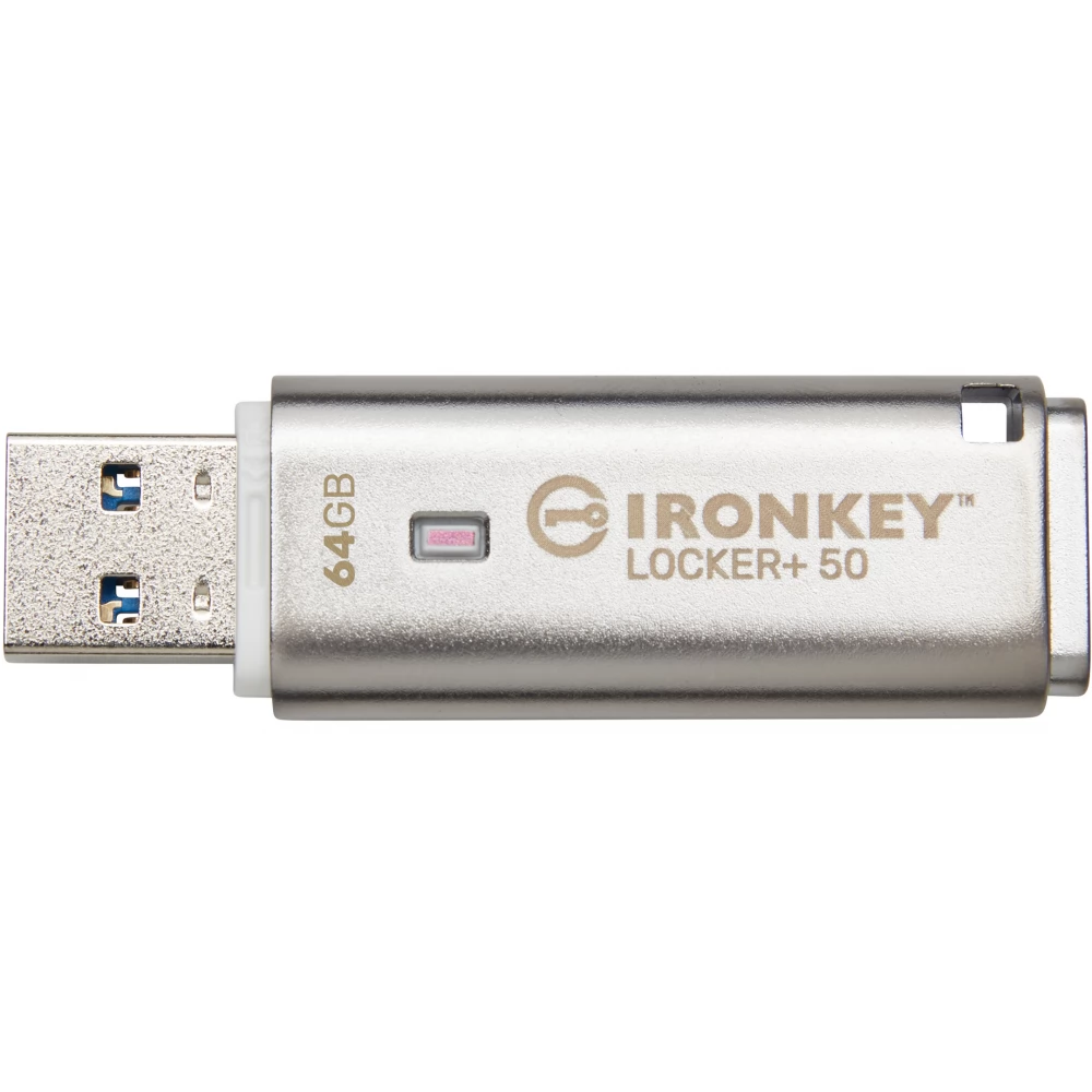 KINGSTON IronKey Locker+ 50 64GB USB 3.0 Silver - iPoncomp.com