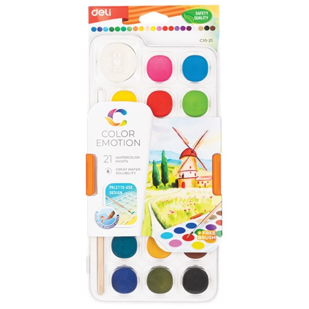 DELI Color Emotion 28mm akvarel pribor 21 drugačiji boja - iPoncomp.hr