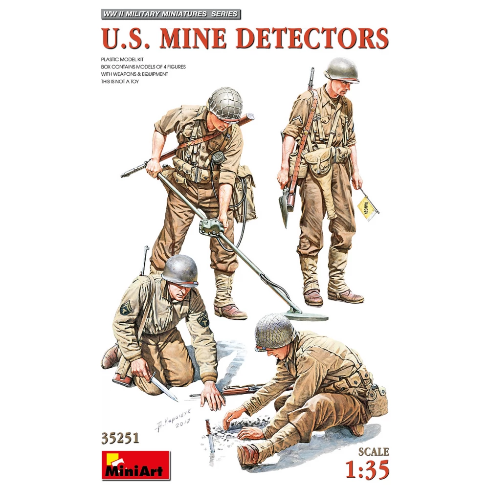 MINIART 1/35 American mine-detector team military model figura set ...