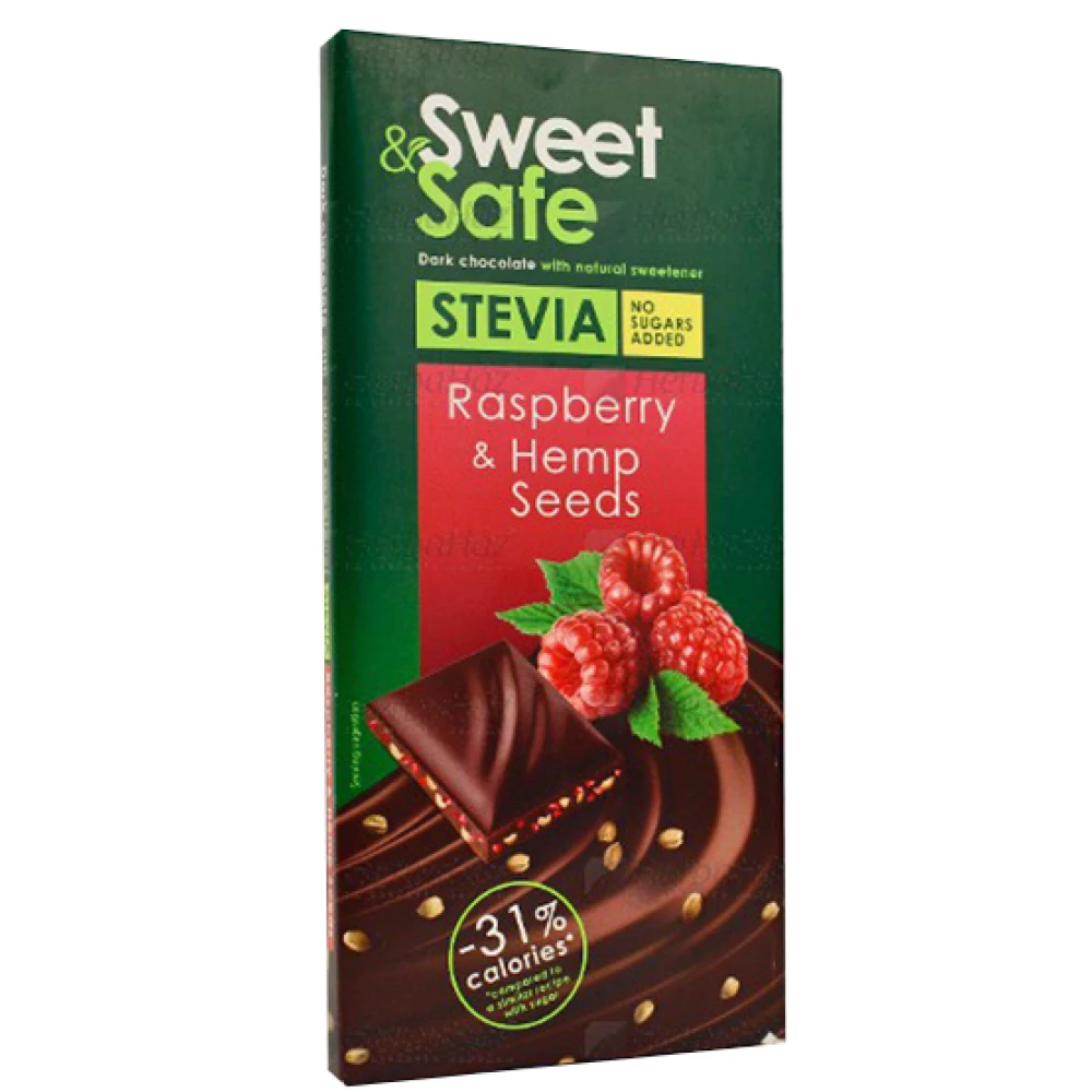 Sweet And Safe Sweet&safe étcsoki málnávalkenderrelsteviával 90 g - iPon.hu