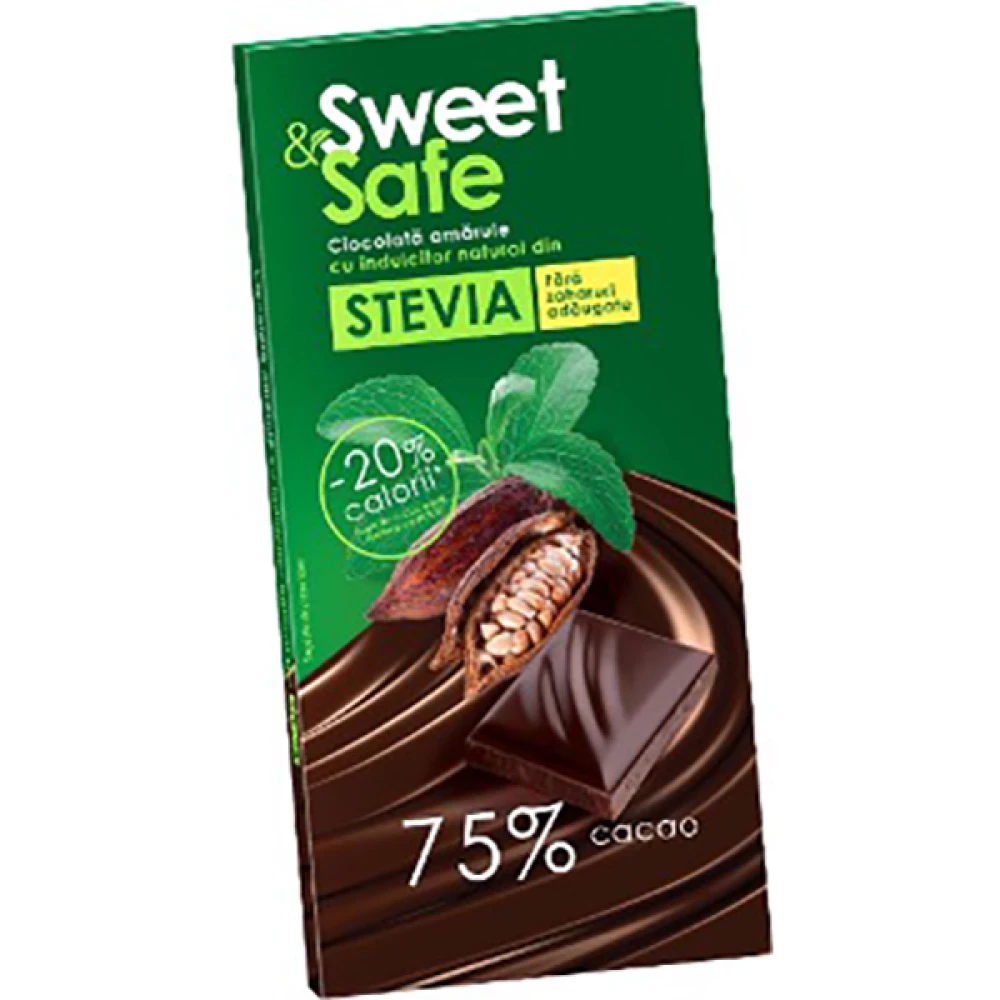 Sweet And Safe Sweet&safe táblás étcsoki steviával 90 g - iPon.hu