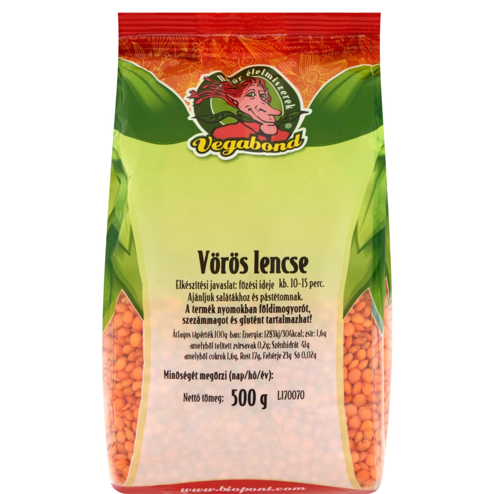 Eccofood Vegabond vöröslencse 500 g - iPoncomp.com