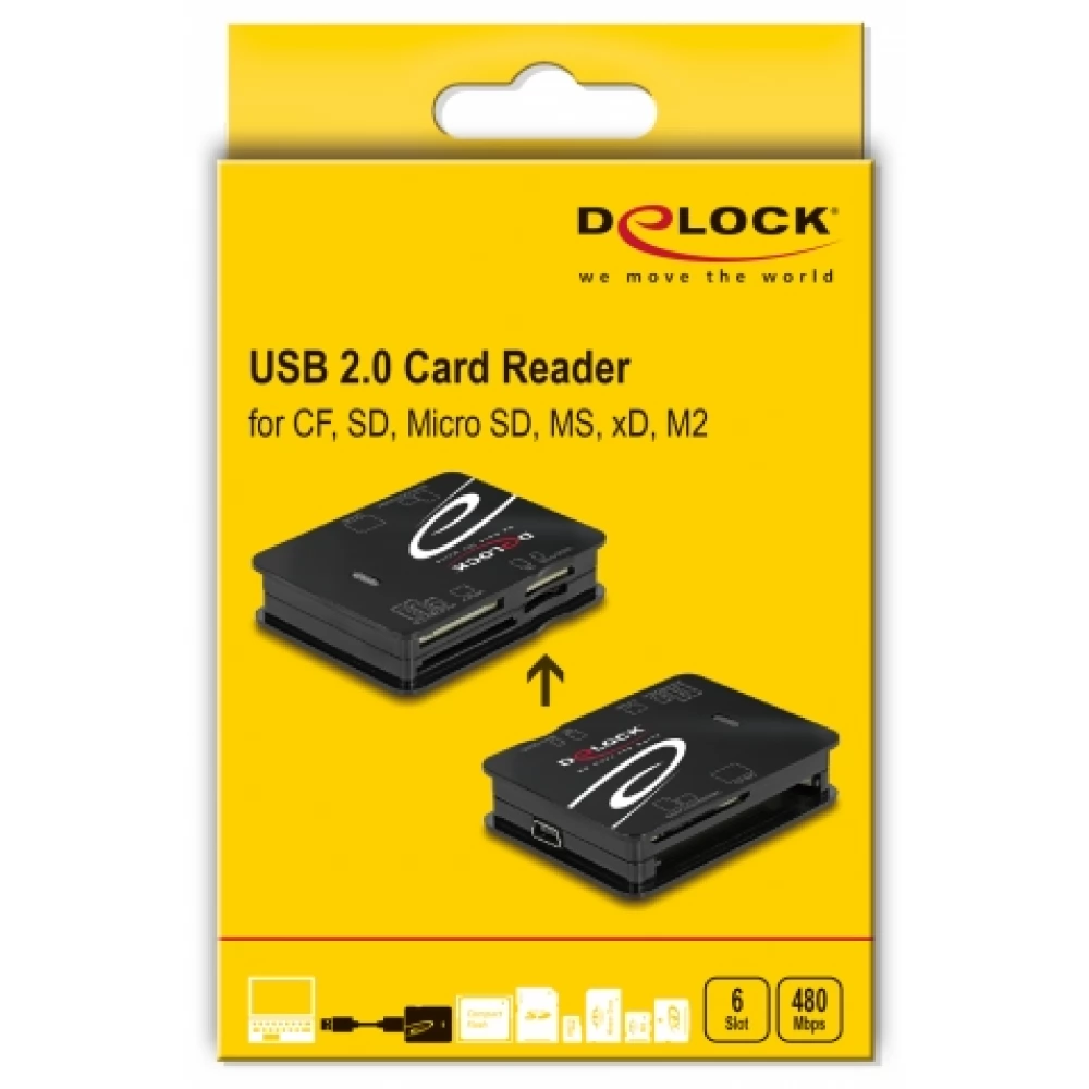 DELOCK 91007 USB 2.0 card reader CF / SD / Micro SD / MS / xD / M2 ...