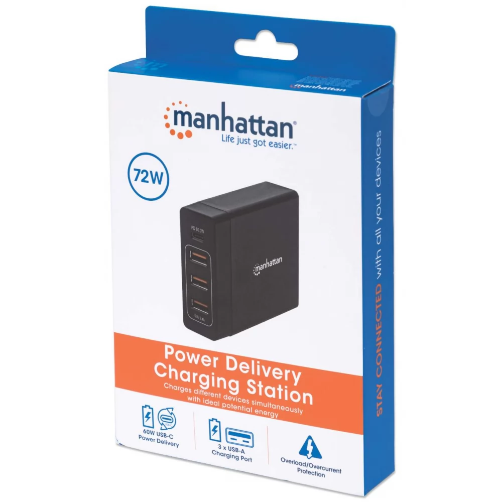MANHATTAN Power Delivery Charging Station - 72W fekete - iPon.hu
