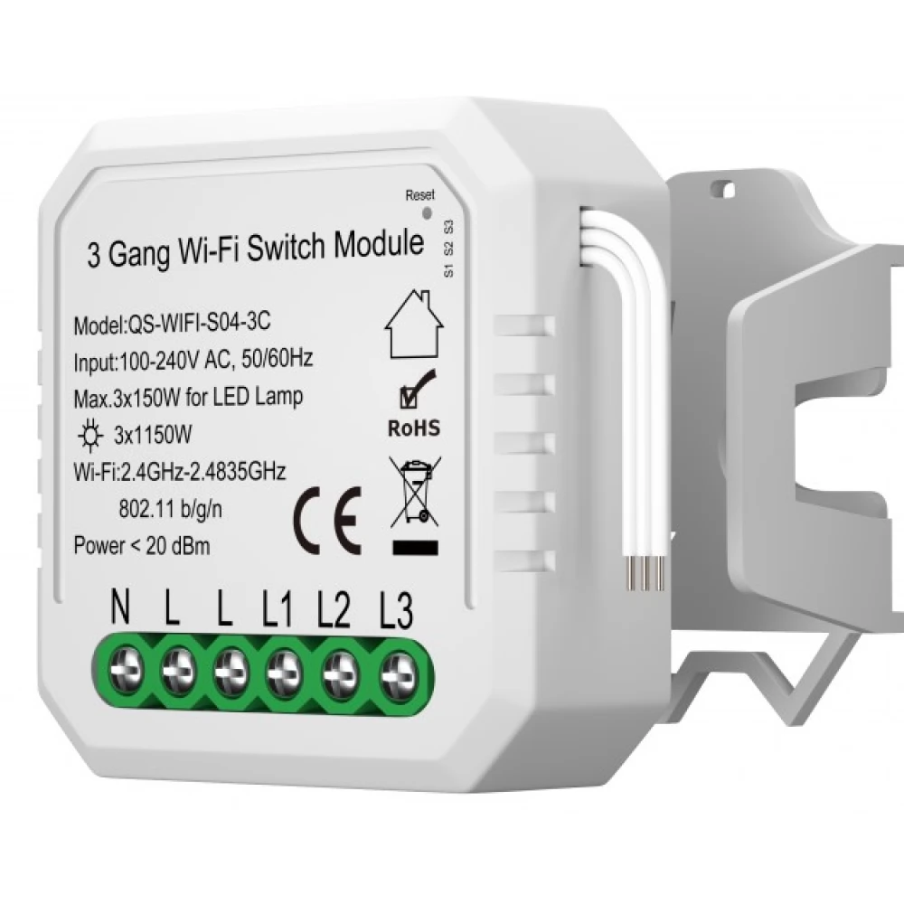 SMARTZILLA Tuya WIFI switch mögé rejthető 3 channel switch smart addon ...