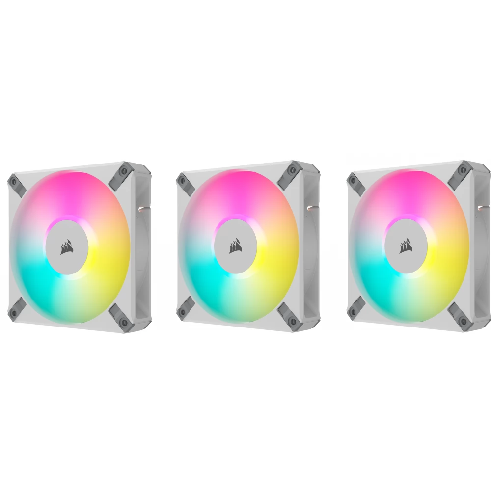 CORSAIR AF120 RGB ELITE white 3 pieces set - iPoncomp.com