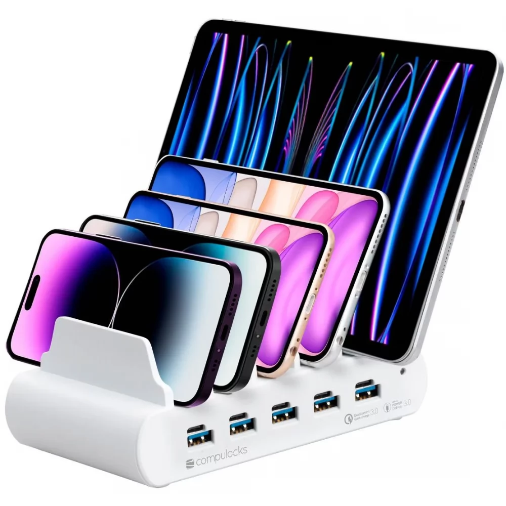 COMPULOCKS 5 Port USB and USB-C Multiple Tablet Charging Station - EU ...