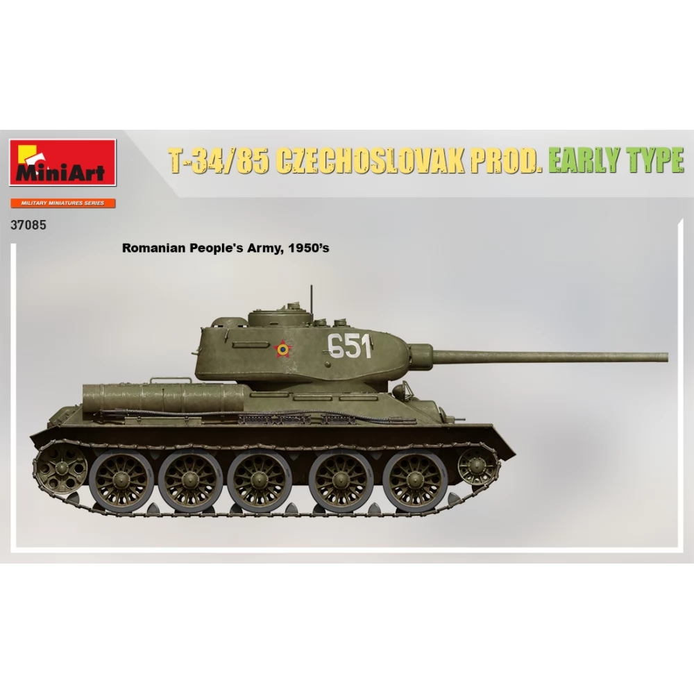 MINIART 1/35 T-34-85 tank Czechoslovak make military vehicle model ...