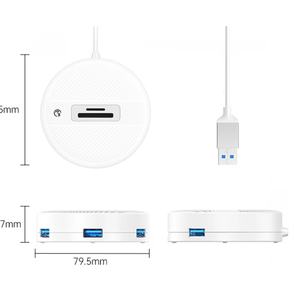 ORICO Desktop Type 4-Port USB Hub with SD/TF Port fehér - iPon.hu