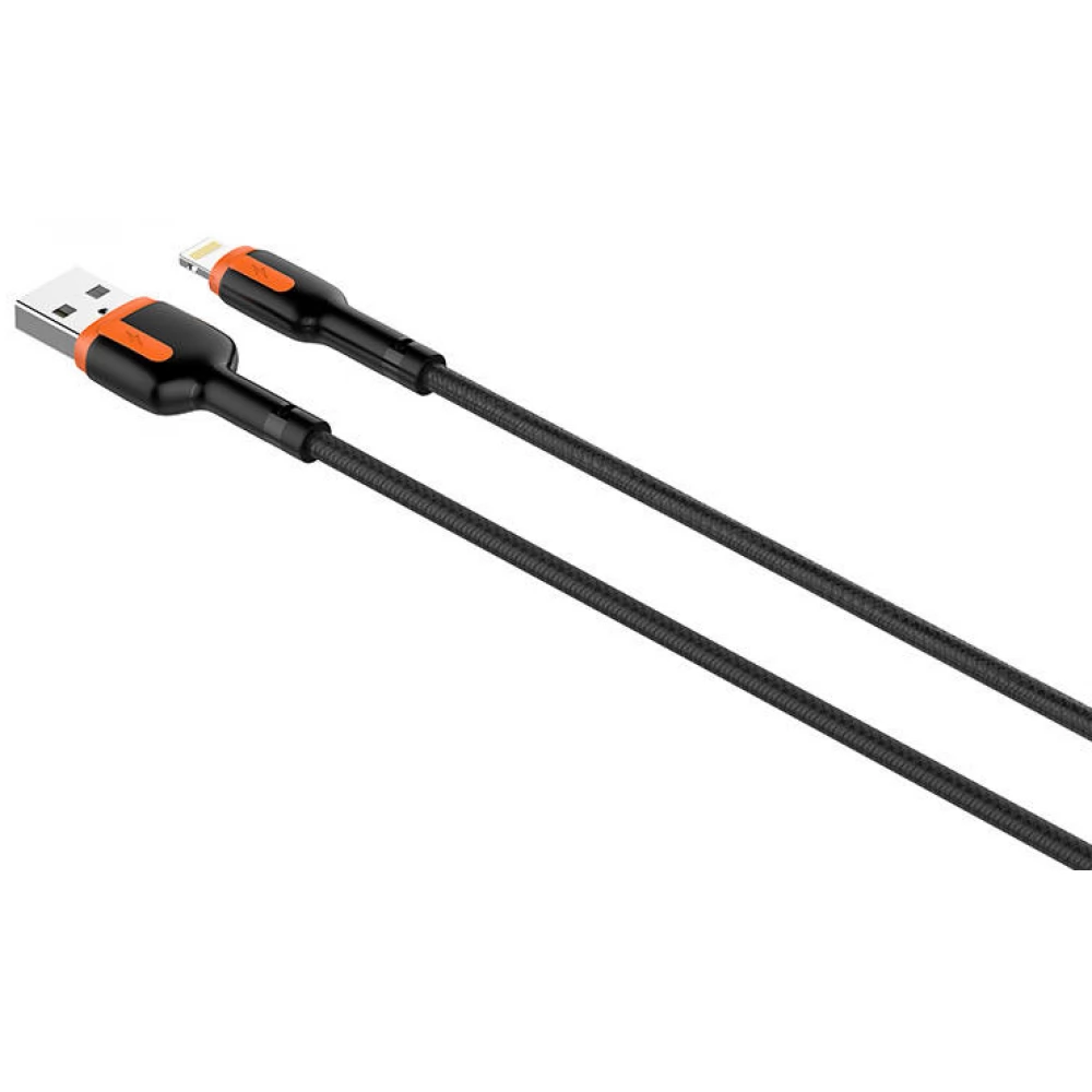 Ldnio Usb Lightning Töltő Adat Black Orange 1m 5905316143630
