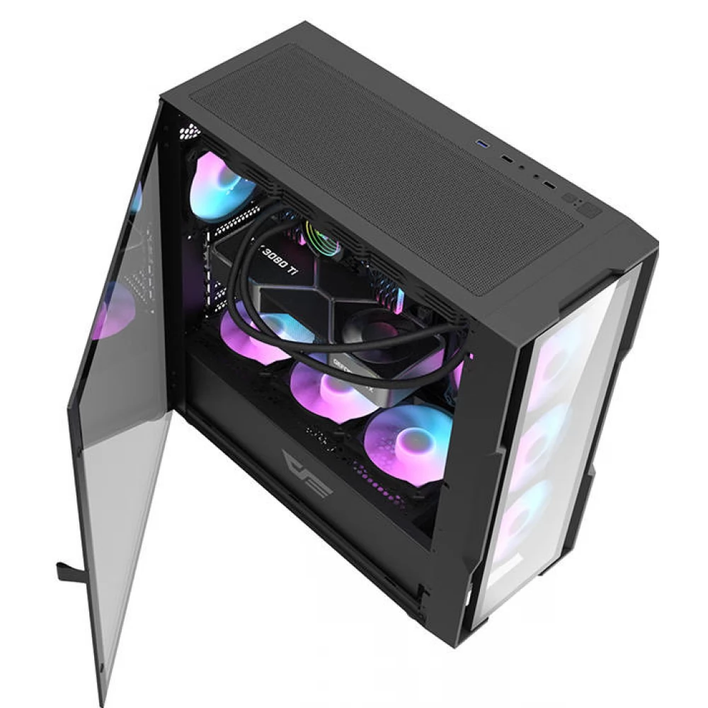 DARKFLASH DK431 Glass black + 4 pcs fan - iPoncomp.com