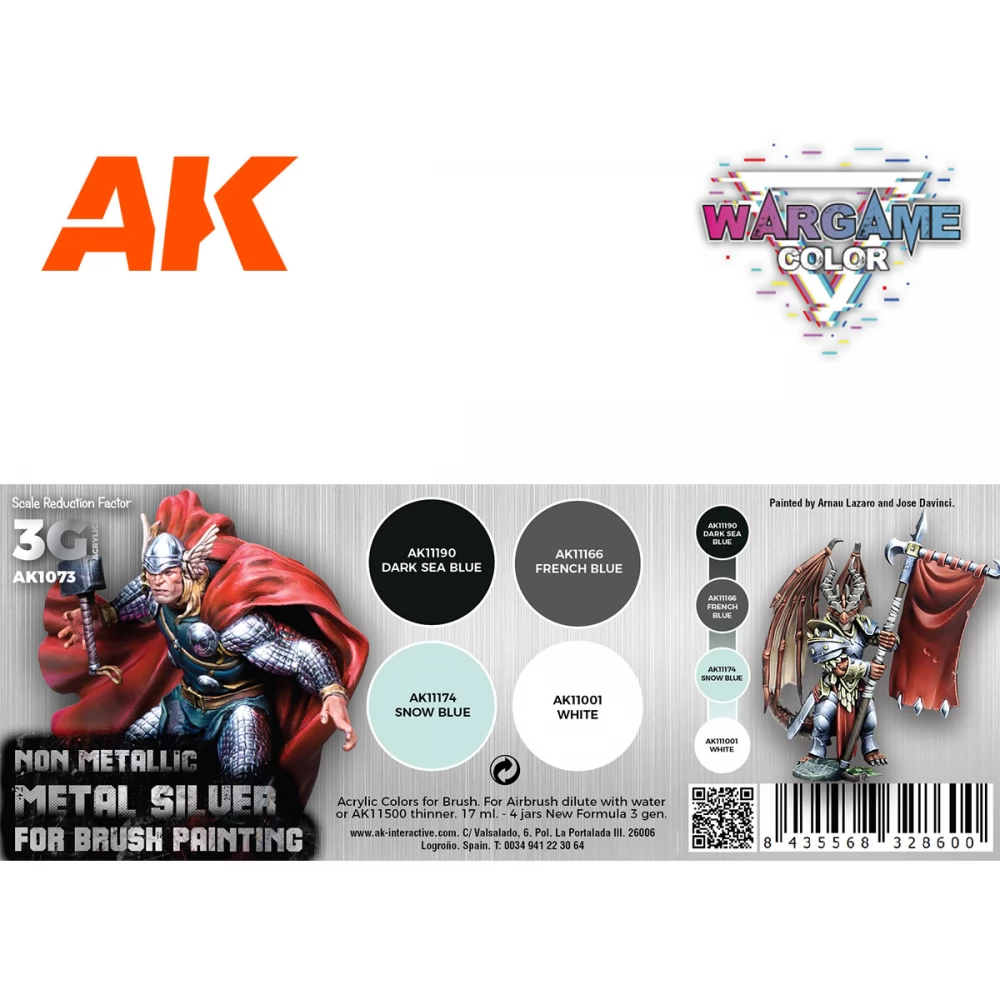 AK INTERACTIVE Wargame Color Set Non Metallic Metal Silver fémes szürke ...