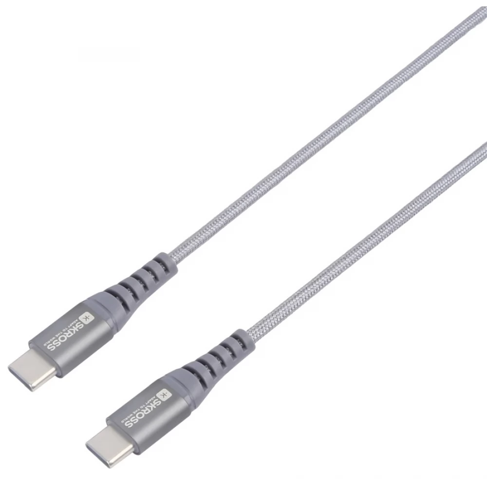 SKROSS USB 2.0 Type C Összekötő Szürke 1.2m USBC-TO-USBC-120-STEEL ...