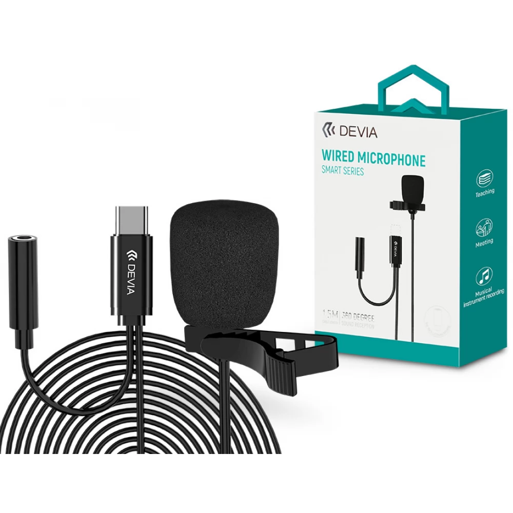 DEVIA Smart Series Wired Microphone Type-C fekete - iPon.hu