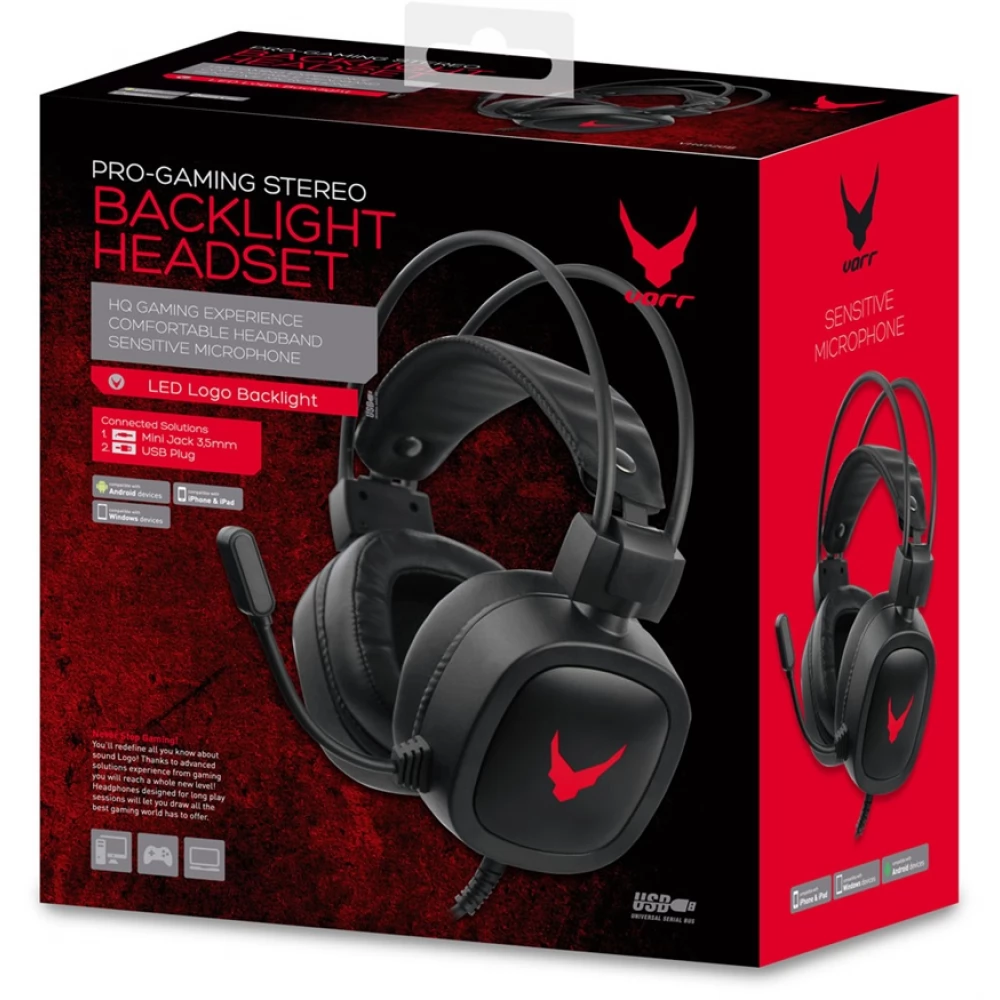 VARR VH-6020 Gamer headset fekete - iPon.hu