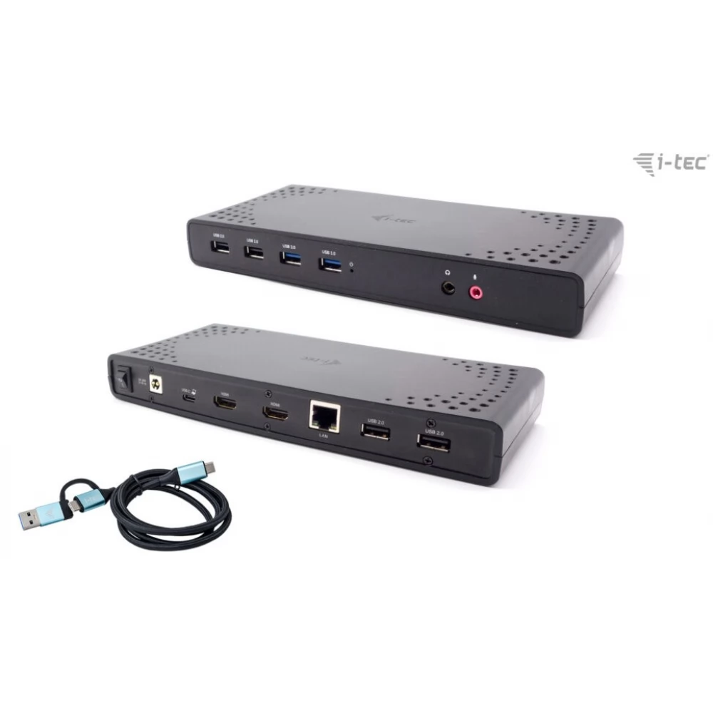 ITEC USB 3.0 / USB-C / Thunderbolt Dual Display Docking Station + Power ...