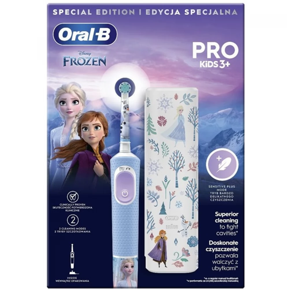 ORAL B Vitality Pro Frozen elektronisch Zahnburste Reise mit Hulle Blau iPonshop